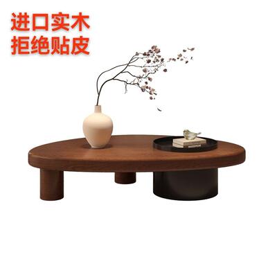 古风木茶几简茶桌家用客厅202实6异新款约小户型创ULK意原形木桌