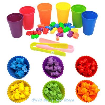 Children Montessori Toy 1 set Boxed Counting Bear Montessori