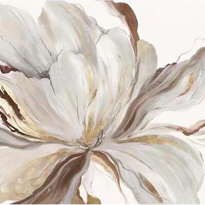 手理绘油画纯现代简约客厅NZL02303装饰画档厚肌花卉沙发背景挂画