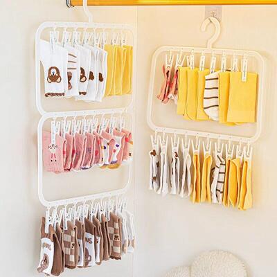 Multi-clip children's hanger, a versatile storage solution f