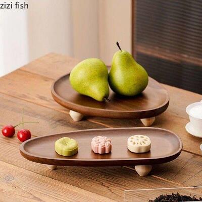 Walnut Wood Storage Tray Dessert Plate Irregular Wooden