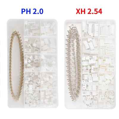 460PCS JST PH2.0mm间距XH2.54MM连接器2/3/4P胶壳底座接插件端子