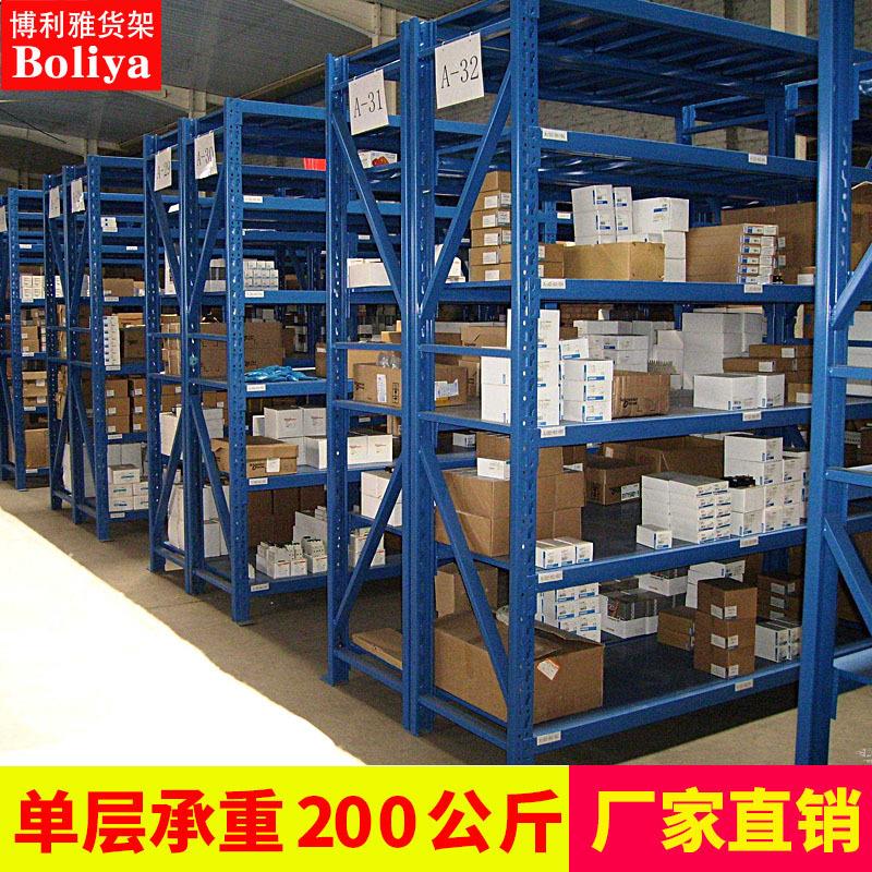 中型仓储货架库房仓库储藏货架服装展示架置物架物料架铁架子加厚