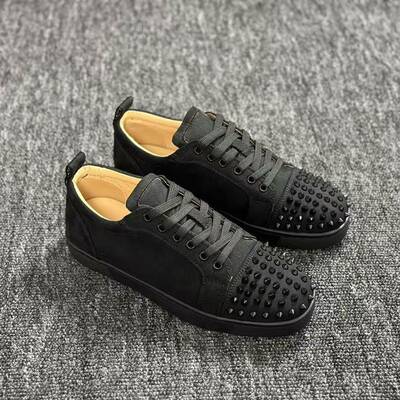 Mens Lowtop Laceup Sneakers with Rivets Red Sole Casual
