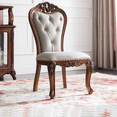 美式实木椅布艺靠背椅家用休古闲椅复欧椅DC66101式电脑椅书房扶