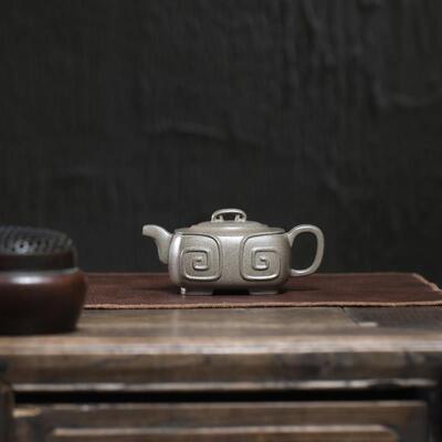 宜兴紫砂壶原矿段泥四方如意全手工功夫泡茶壶国风茶器茶具 270ml