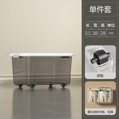大容量加厚透明收纳箱家用衣服被子整理箱51*38*28cm