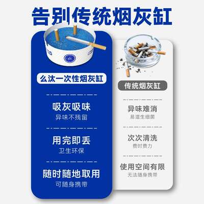 么汰自家带499灭办烟沙次性烟灰缸泥清洁剂公室吸附防飞灰便一携