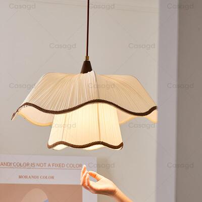 法式中古布艺卧室吊灯蓬蓬裙少女裙摆设计波浪民宿餐厅灯casagd