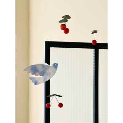 和平鸽平衡吊饰Flensted Mobiles樱桃鸟语风铃丹麦空中悬挂装饰