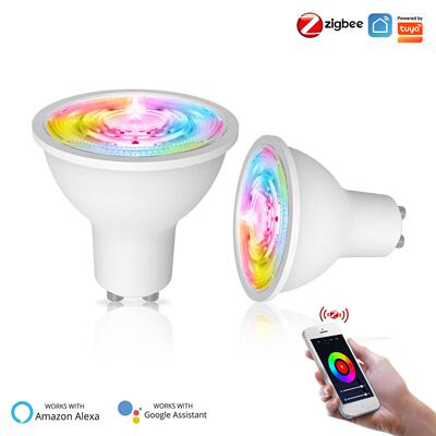 Zigbee Tuya智能Led灯泡定时语音智能聚光灯Gu10调光和彩色Led智