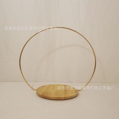 款婚庆道具电镀圆环新桌木可面花架甜品摆FH9932件质底板拆婚礼装