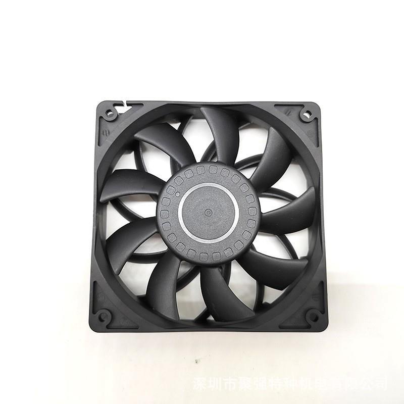 塑胶工业轴承结构双滚珠含油液压DC直流风机JQ12025CY散热风扇