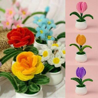 Artificial Flower Potted Twisted Sticks Bar Stems Plants