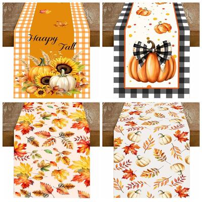 Thanksgiving Table Runner Pumpkin Decorations Fall Table Run