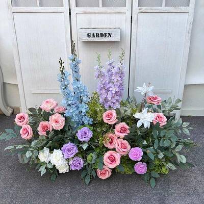 森系造景装AJM76170饰花花艺房婚布婚置活动仪假式会场结背景墙布