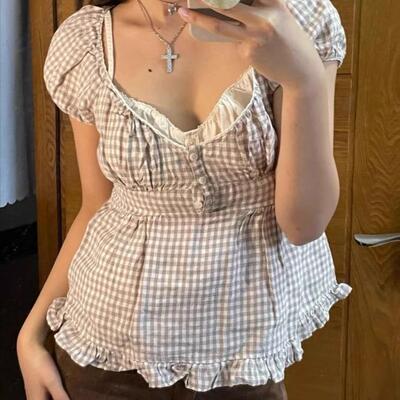 Trendy Vintage Womens Summer Shortsleeved Tshirt Solid
