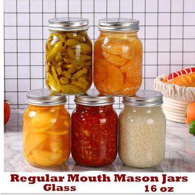 Glass Regular Mouth Mason Jars Canning Jars for Food Storage