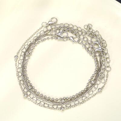 5 pieces bracelets set希音爆款手錬5件套套装女合金圆珠炼盒炼