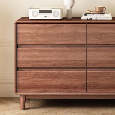 慕兰森北美黑胡桃木斗柜北欧风储物柜多层抽屉收纳柜卧室置物立柜