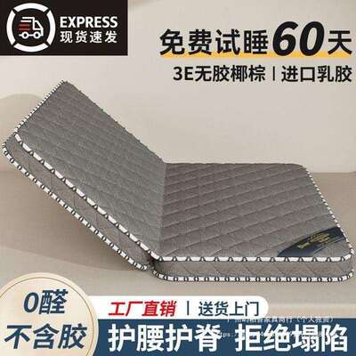 然椰棕床垫硬家用棕垫儿童RPN乳卧胶双人折偏叠式室垫子经天济型