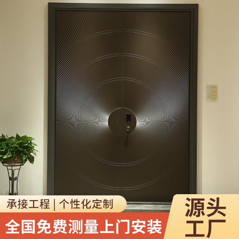 双开别墅大门农村自建房大门防盗门入户门精雕铸铝门庭院大门