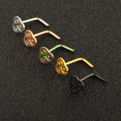 Stainless Steel Crystal Nose Stud Pack 20G L Shape Nose Ring