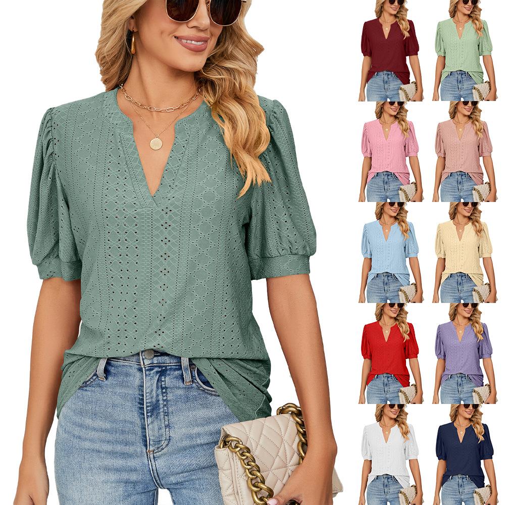 Color Out Blouse Casual Sleeve Daily Wear Women Clothing