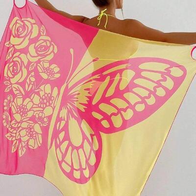 One piece swimsuit mainstream floral butterfly gauze skirt