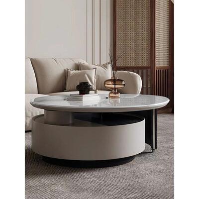 CGJ形意式可旋转茶级几组合客厅家用现代简约小户型高轻奢圆板岩