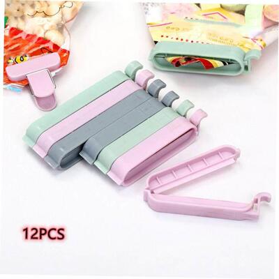 12Pcs/set Food Bag Clips Storage Bag Sealer Kitchen accessor