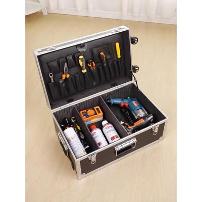 铝合式金带轮子MYD拉杆工具拖拉安装维修行李箱木工五收金纳箱大