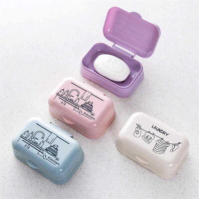 Bathroom Home Covered Integrated Soap Dish with Drain, Simpl