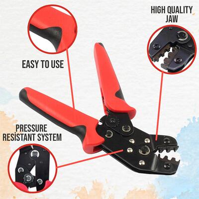 接线端子 压线钳黑色护套红蓝色压线钳 SN-28B 18-28AWG