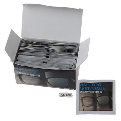 50Pcs Anti-Fog Wipes for Glasses Pre-moistened Antifog Lens
