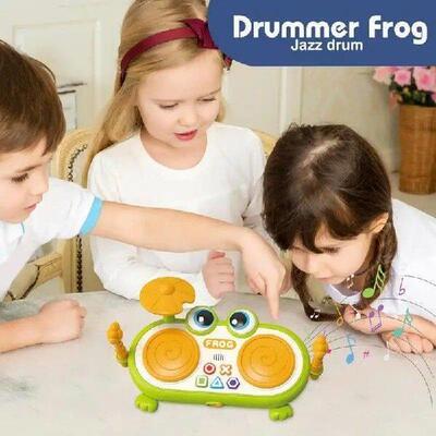 Baby Musical Toys Kids Drum Set Percussion Toys With Light
