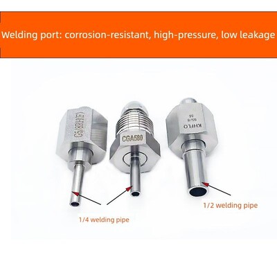 G5/8 W21.8钢瓶接头转1/4 1/2焊接管 CGA320 330 350 640 CGA1340