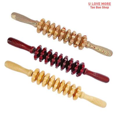 9-Wheel Wooden Abdomen Massager Multifunctional Fitness Roll
