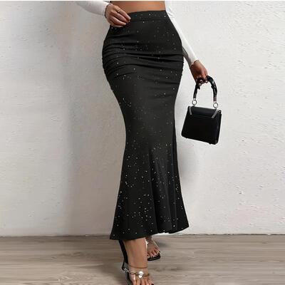 Sequined word wrapped buttocks long half body fishtail