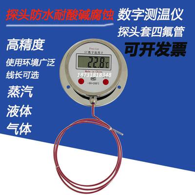 防水防腐蚀数显温度计WST491四氟套管小探头淡水海水养殖测温仪器