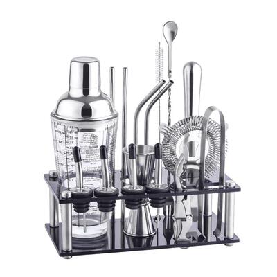 Glass wine mixer stainless steel set with graduated Xueke cu