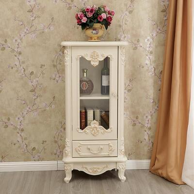 包邮新款欧式单门酒柜白色象牙白餐柜法式收纳柜边柜厂家直销