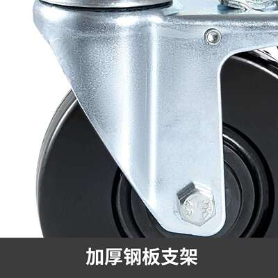 一套四个厂直家制销5英寸脚架货架QXW重型橡胶脚轮 双锁动手万向