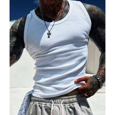 Men's Solid Color Tank Top Streetwear Bodybuilding Muscle
