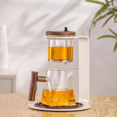 家用办公茶飘逸茶水JD8010分离滤茶器泡茶架台懒人冲神器高硼玻璃
