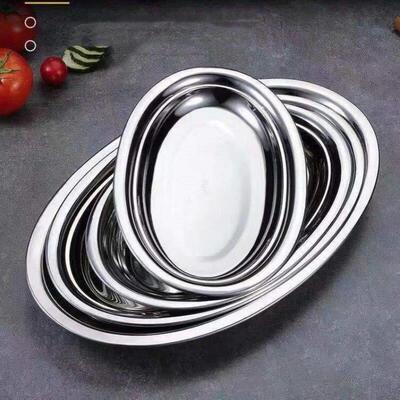 Multi-Size 304 Stainless Steel Oval Fish Plates Household Fo