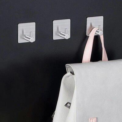 4pcs Strong Adhesive Durable Hooks Wall Mounted Bathroom