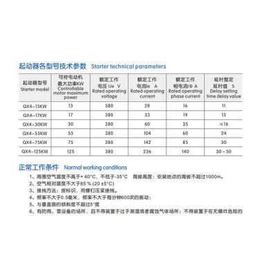 超一 CHAOYI星三角起动器 QX4-30KW 55 75 125W控制器 QX1-13KW