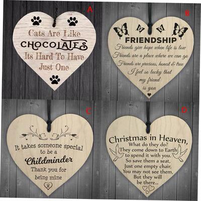 1Pc Wooden LOVE Christmas Chip Hanging Gift