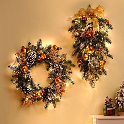 Christmas Wreath Garland - Festive Door Window Decoration